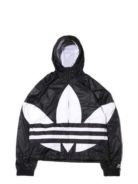Adidas Originals Big Trefoil Windbreaker Jacket - Black