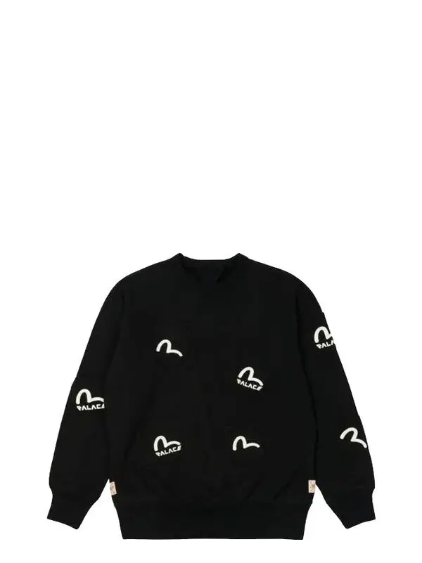 PALACE X Evisu Fw21 Multi Pocket Crew Sweatshirt - Black