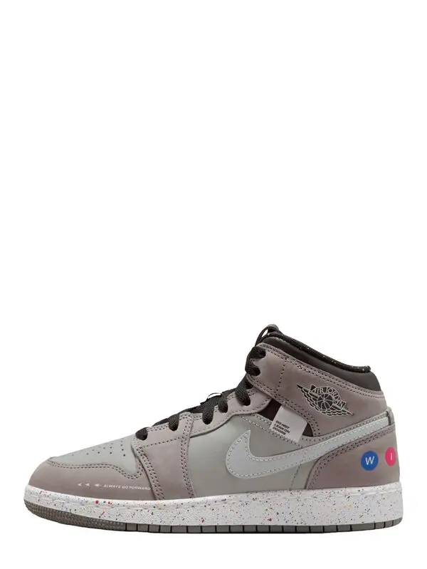 JORDAN 1 Mid 'wings Nyc Subway - Gunsmoke/matte Silver/black