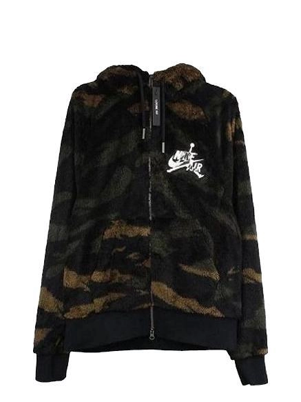 JORDAN Air Wings Plush Zipper Hoodie - Black