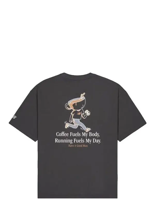 NEW BALANCE Coffee Graphic T-shirt Asia Sizing - Dark Grey