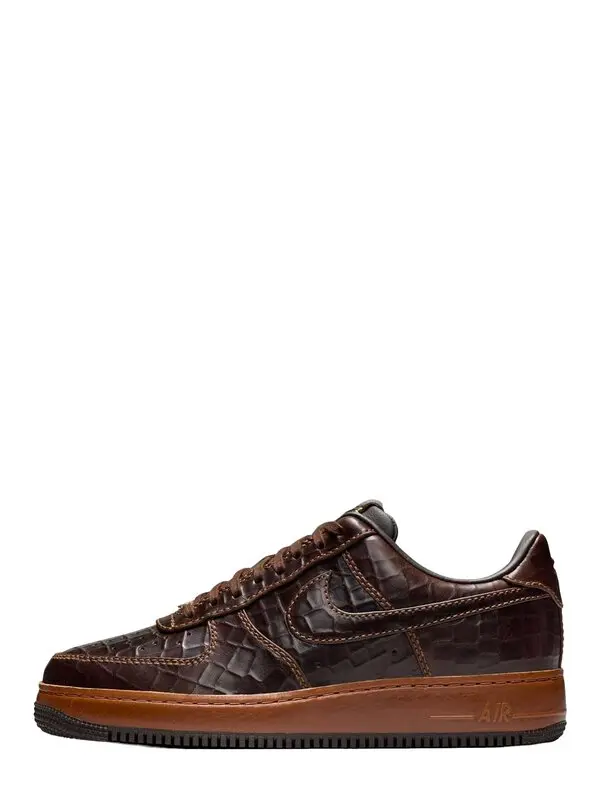 Nike Force 1 Low Top Lace Up Sneakers - Fauna Brown