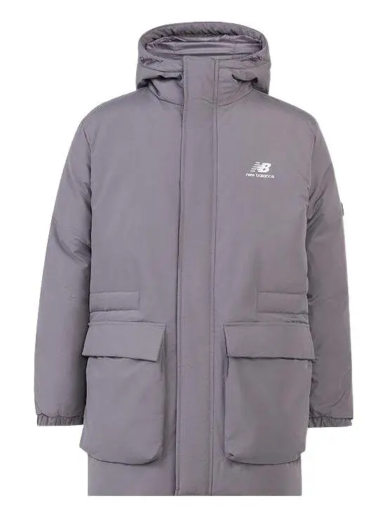 NEW BALANCE Windproof Long Down Jacket - Grey