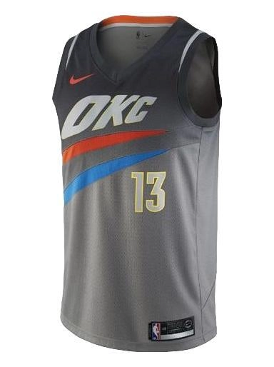 Nike Paul George Okc City Edition Swingman Jersey 13 - Gray
