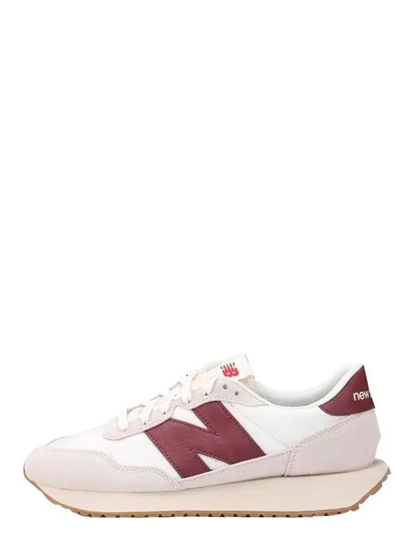 NEW BALANCE 237 "white Burgundy" Low Top Sneakers - Khaki/red