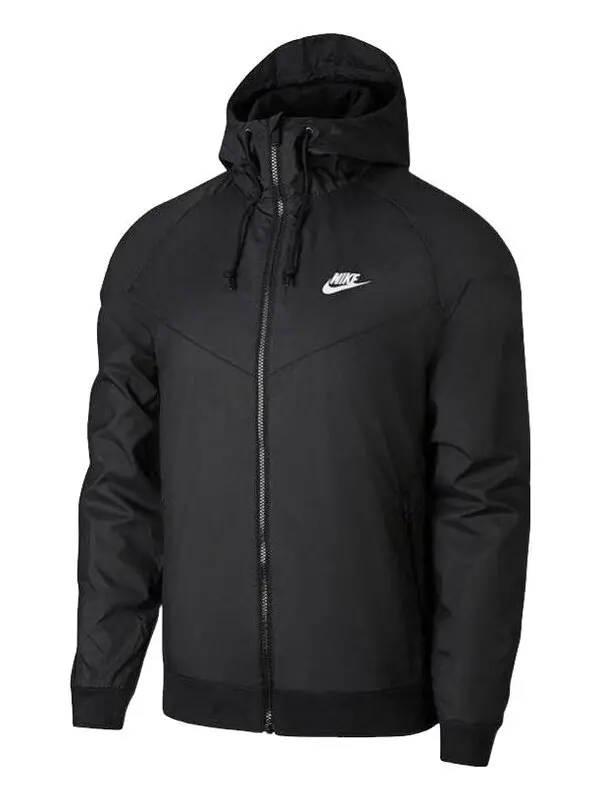 Nike Windrunner Zip-up Hooded Windbreaker Jacket - Black