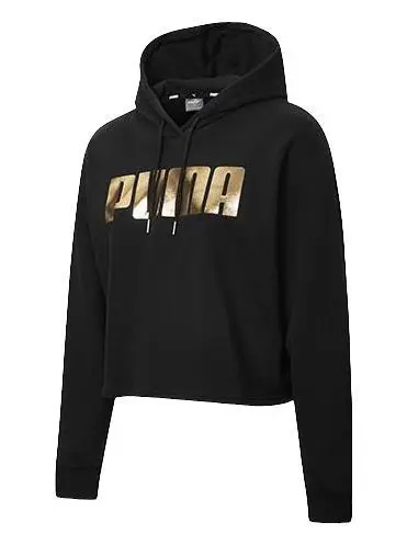 PUMA Metallic Logo Hoodie - Black/gold