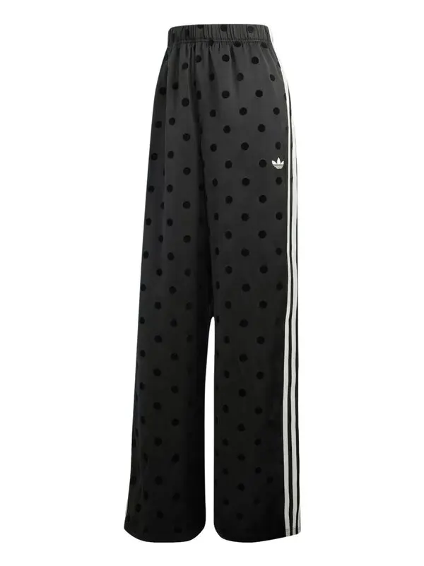 Adidas Satin Polka Dot Wide Leg Pants - Black