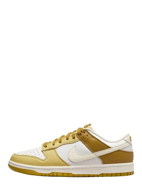 Nike Dunk Low Bronzine Athletic Sneakers - White/gold