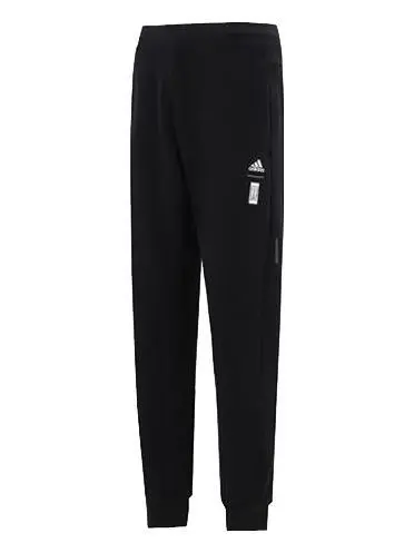 Adidas Wj Pnt Swt Martial Arts Series Logo Knit Bundle Feet Sports Pants/trousers/joggers - Black