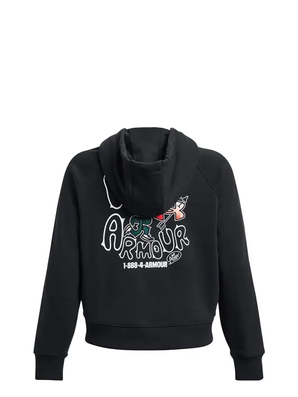 Under Armour Heavyweight Terry Hoodie With Graphic Detail - Black