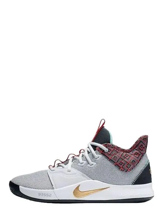 Nike Pg 3 "black History Month" Basketball Sneakers - Gray/white/red