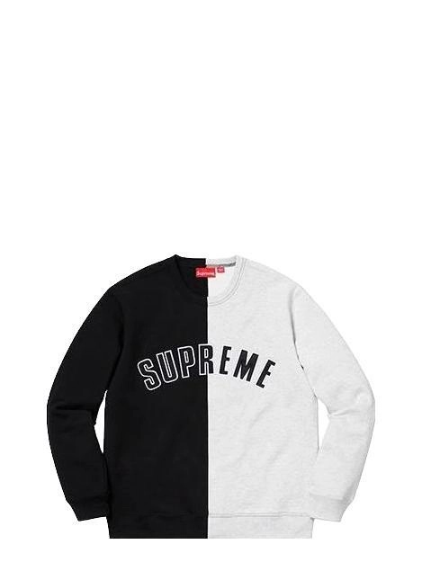 Supreme Fw18 Split Crewneck Sweatshirt - Black