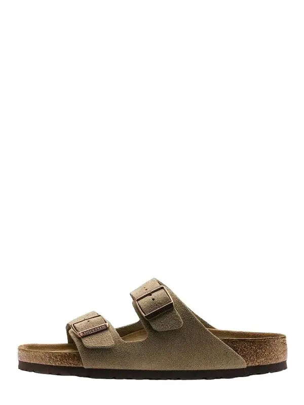 BIRKENSTOCK Arizona Soft Footbed Suede Leather Sandals - Beige