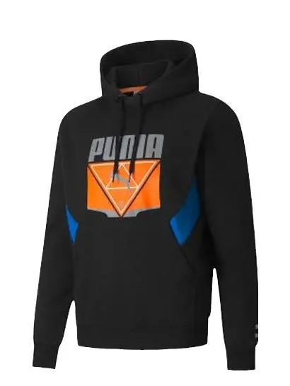 PUMA Winterized Pullover Hoodie - Black/blue