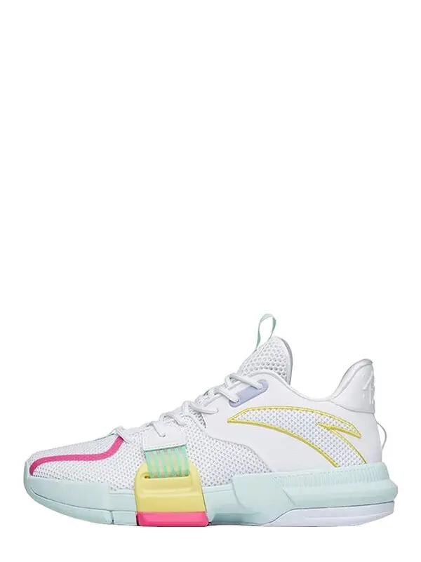 ANTA Light Crazy 1 Basketball Sneakers - White/pink/green