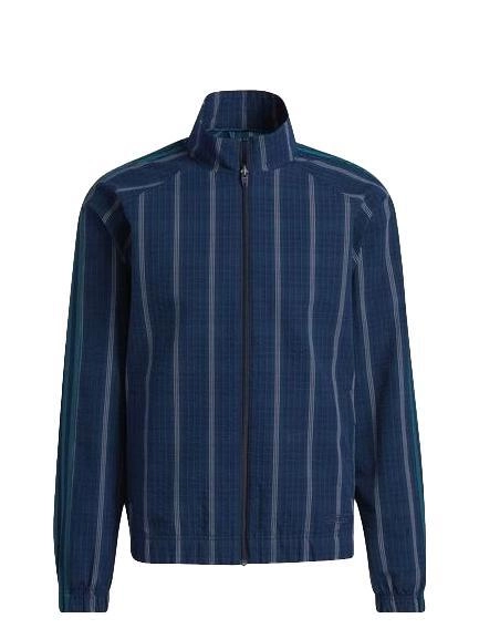 Adidas Originals Plaid Stand Collar Track Jacket - Blue