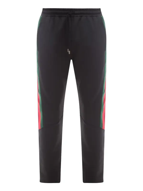 Gucci Neoprene Track Pants With Print - Black