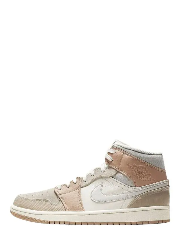 JORDAN 1 Mid Sneakers - Sail/light Bone-string-shimmer Voile