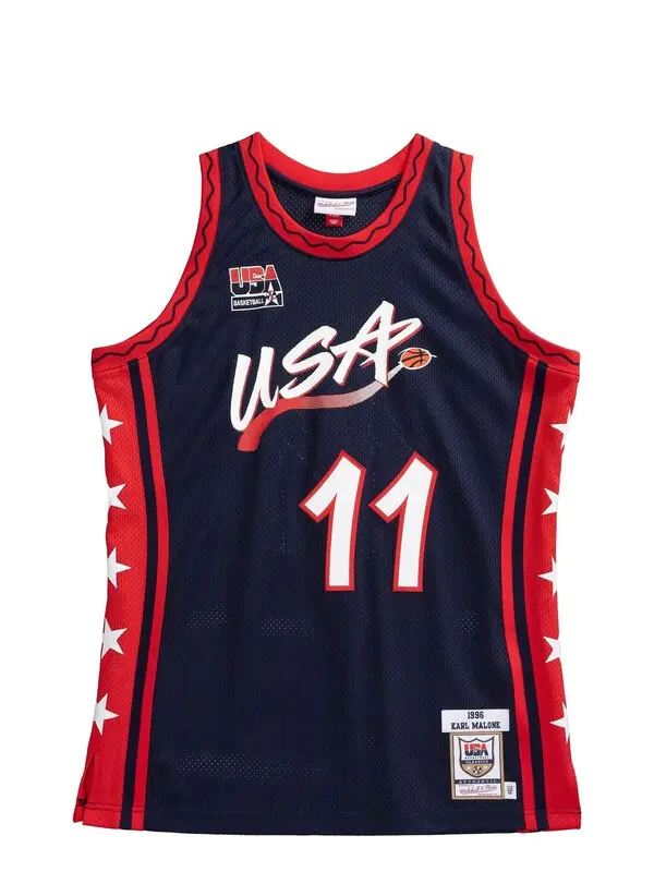 Mitchell & Ness Team Usa 1996-97 Karl Malone 11 Basketball Jersey - Navy