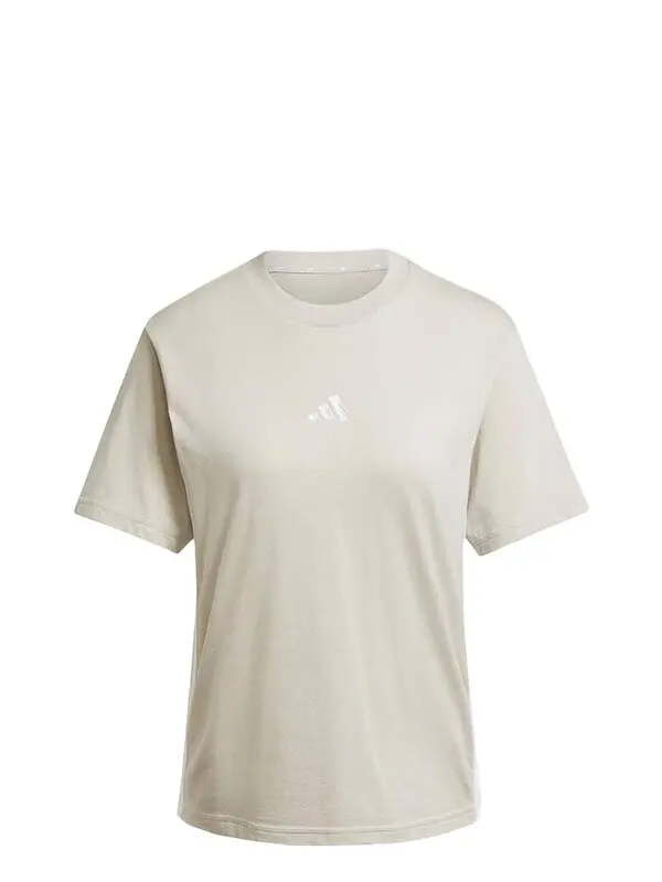 Adidas Essentials 3-stripes Cotton T-shirt - Beige/white