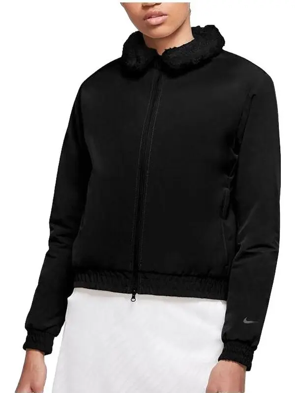 Nike Lapel Golf Sports Short Cuffed Jacket - Black