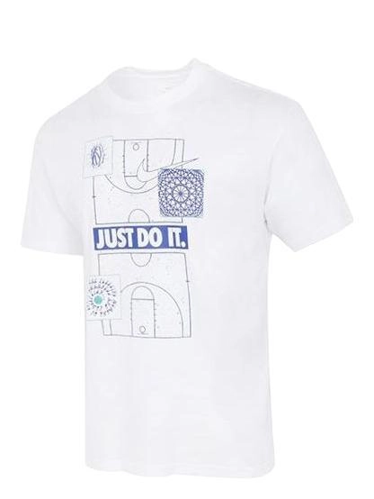 Nike Just Do It Basketball Sports Printing Short Sleeve - White
