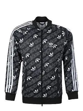 Adidas Originals Monogram Print Track Jacket - Black