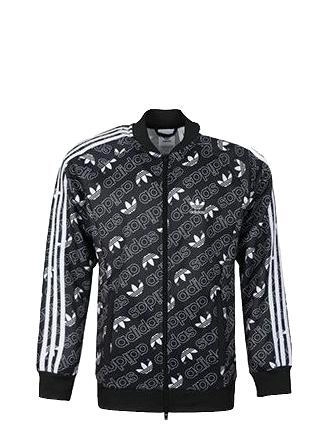 Adidas Originals Monogram Print Track Jacket - Black