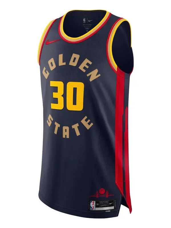 Nike Nba Golden State Warriors 2024/25 City Edition Authentic Jersey Stephen Curry - College Navy