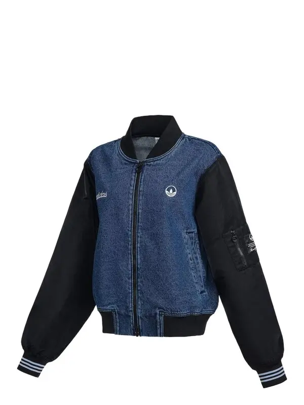 Adidas Collegiate Denim Bomber Jacket - Blue