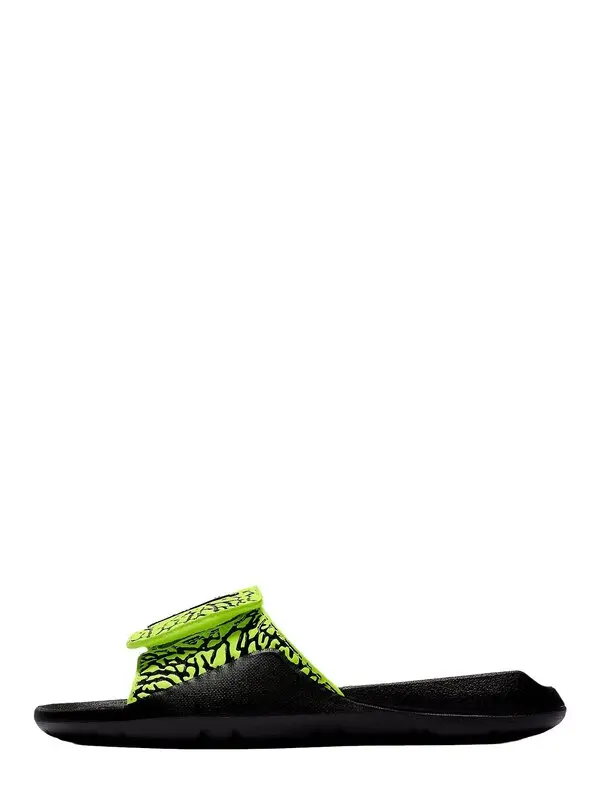 JORDAN Hydro 7 V2 Burst Crack Slide Sandals - Black/yellow