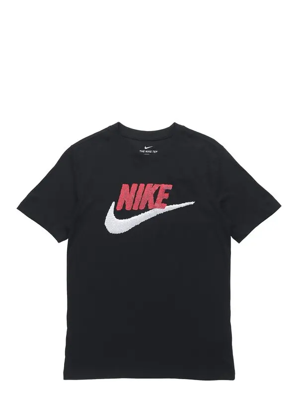 Nike Logo Printing Round Neck Short Sleeve Obsidian Color - Black