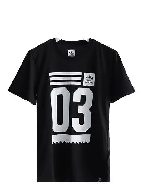 Adidas Originals Numeric Printing Round Neck Short Sleeve - Black