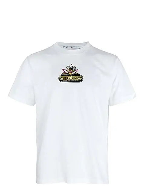 Off-White Logo Alphabet Printing Arrow Short Sleeve White - Multi-color