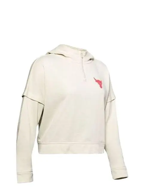 Under Armour X Project Rock Terry Hoodie - White/pink