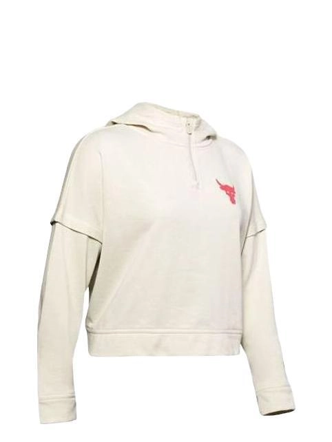Under Armour X Project Rock Terry Hoodie - White/pink
