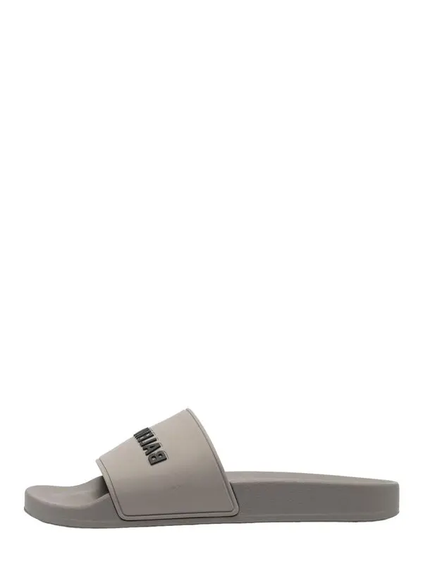 Balenciaga Rubber Pool Slides - Grey/black