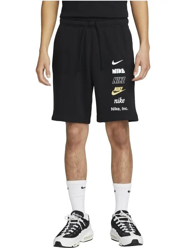Nike Club Fleece Multi-logo Shorts - Black/multi-color