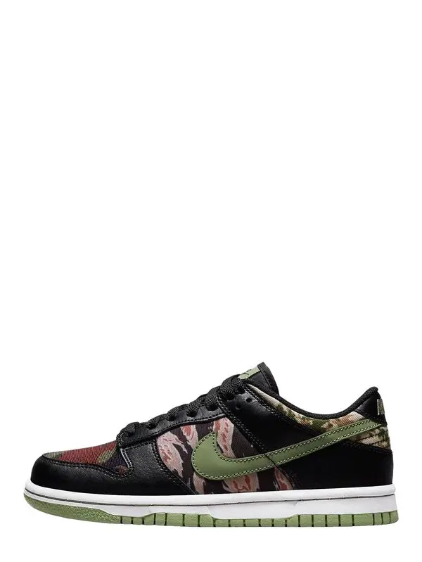 Nike Dunk Low Se Gs "black Multi-camo - Black/multi Olive