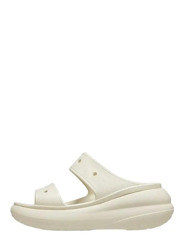 CROCS Classic Crush Platform Slide Sandals - Bone