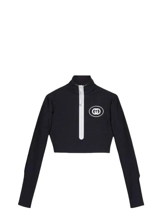 Gucci Sparkling Long Sleeve Track Top - Black