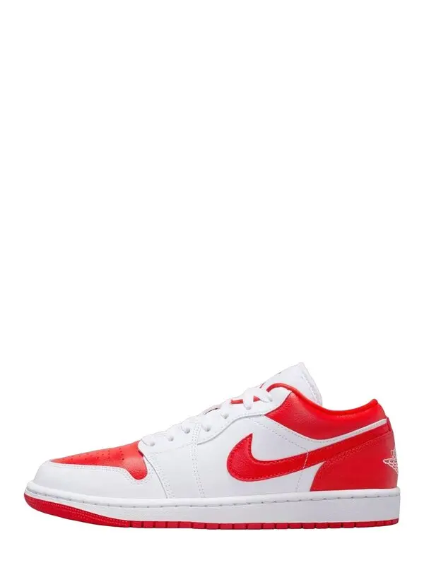 JORDAN 1 Low Sneakers - White/chile Red