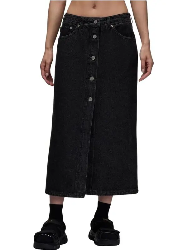 JORDAN Air Denim Midi Skirt - Black