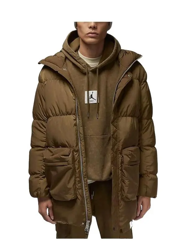 JORDAN Logo Zipper Mid-length Down Jacket - Default Colorway