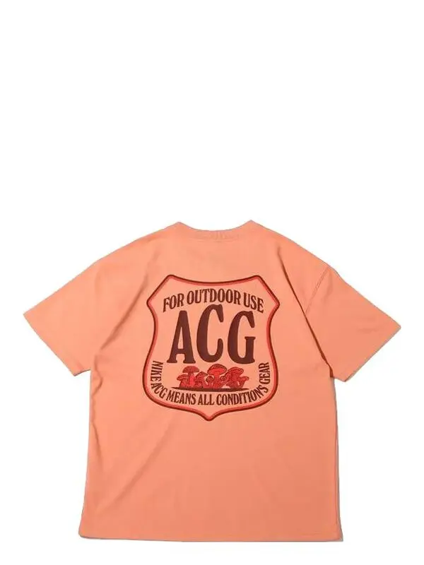 Nike X Minimalistic Alphabet Logo Printing Casual Round Neck Short Sleeve Pink T-shirt - Default Color