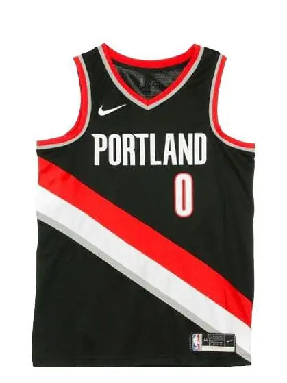 Nike Portland Blazers Lillard 0 Fan Edition Basketball Jersey - Black