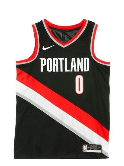 Nike Portland Blazers Lillard 0 Fan Edition Basketball Jersey - Black