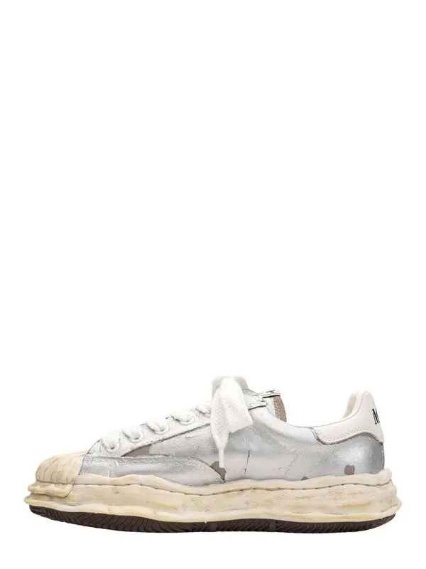 Mihara Yasuhiro Blakey Og Sole Film Attached Canvas Low Top Sneakers - Silver