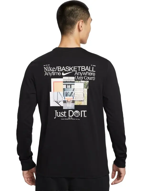 Nike Just Do It Anytime" Long Sleeve Basketball Shirt - Black